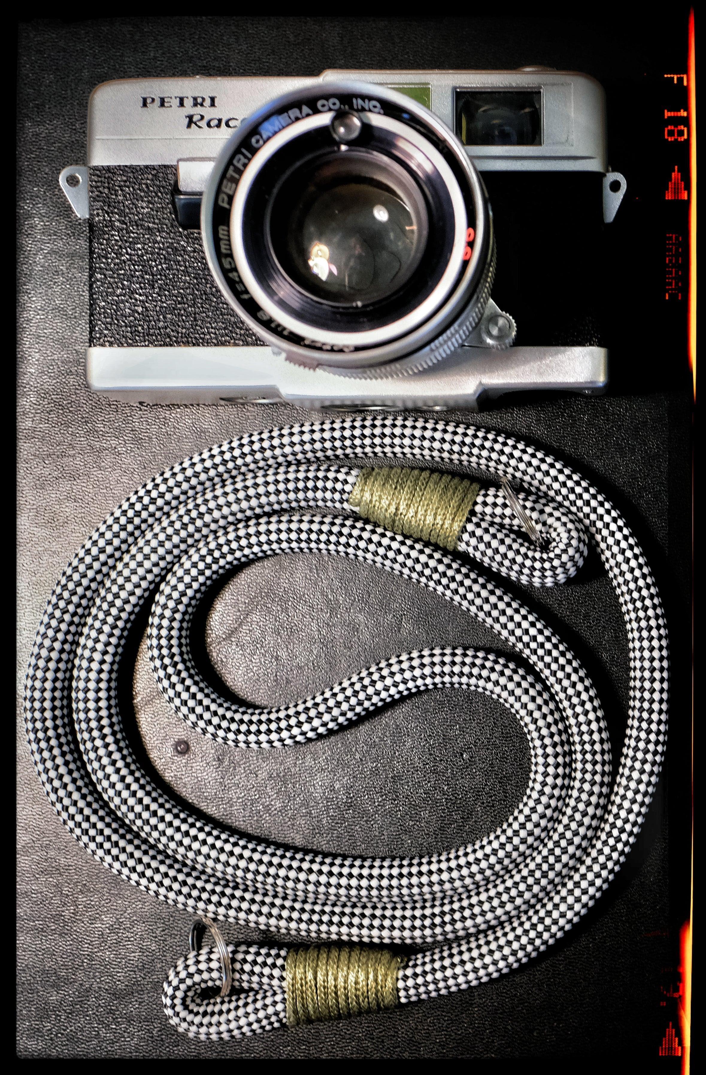 Checkered Black/White Acrylic Camera Strap – Hyperion Handmade Camera ...