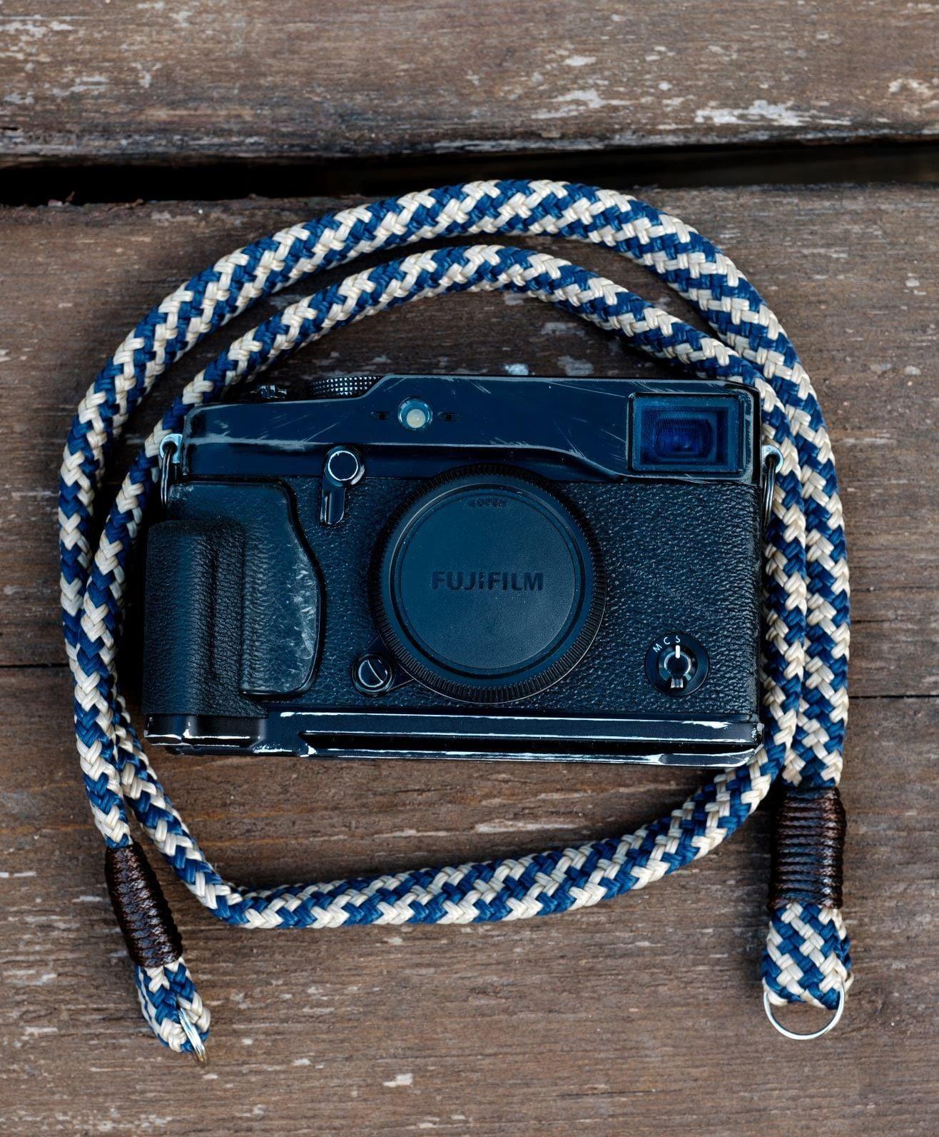 Flat Blue/Ivory Acrylic Camera Strap Handmade Camera Straps . Buy your ...